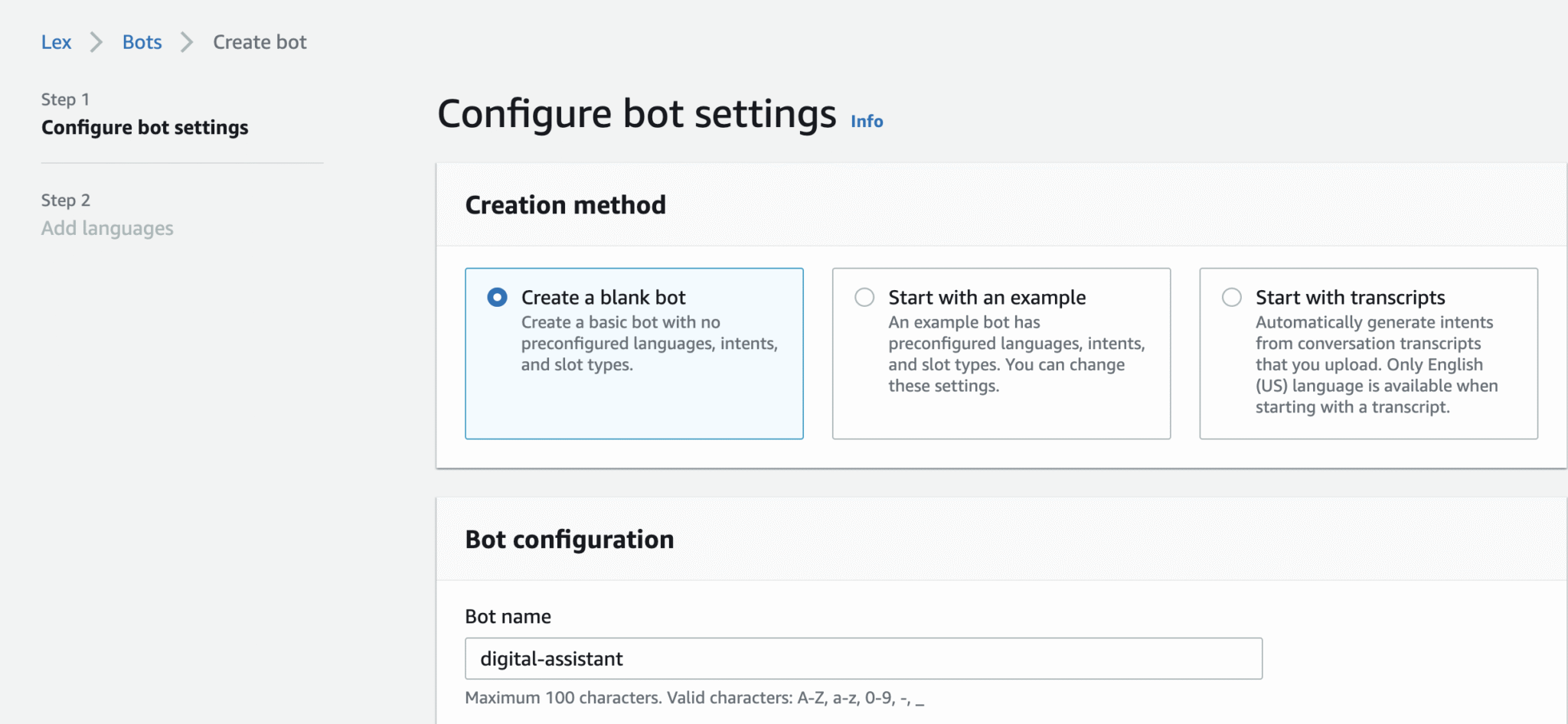 AWS Lex-based Digital Cloud Assistant Chatbot